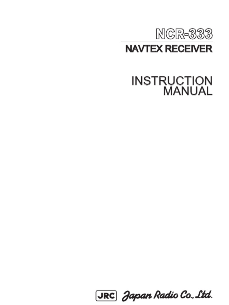 NCR-333 Navtex Receiver Manual | PDF