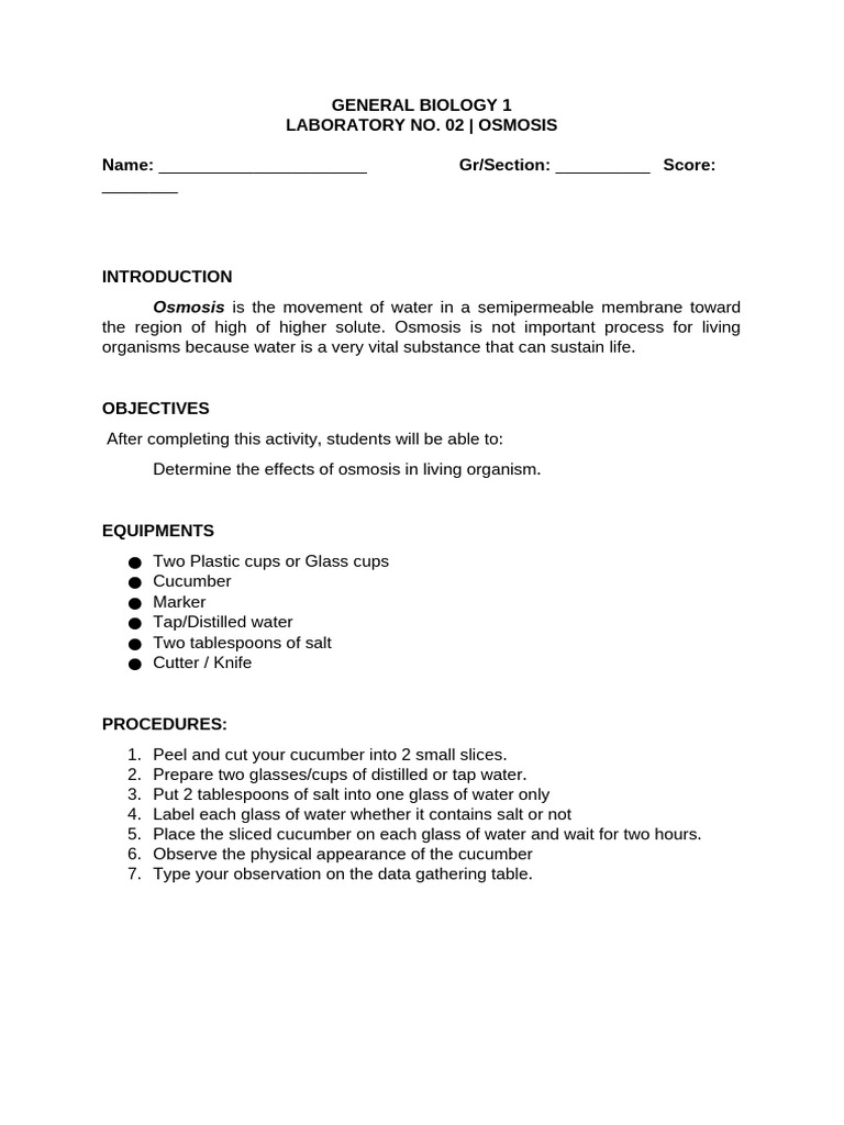 Egg Membrane and Osmosis Lab | PDF | Osmosis | Water