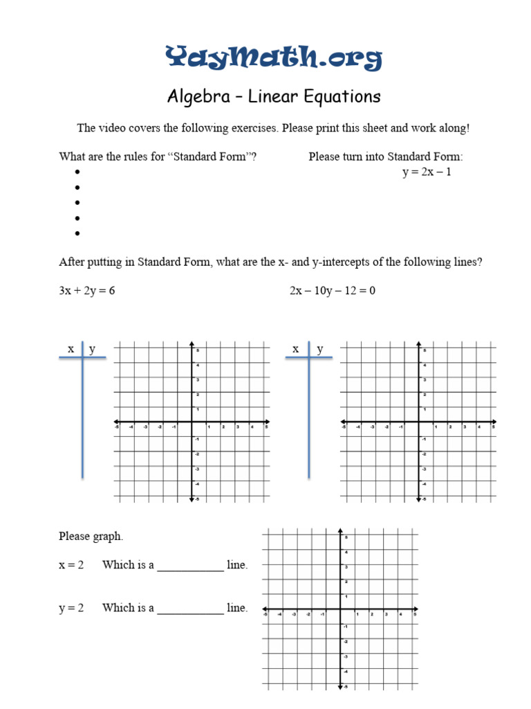 2-2 Linear Relations and Functions Worksheet | PDF