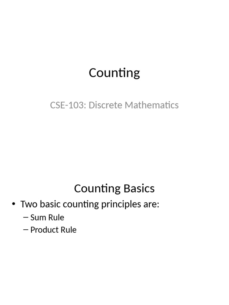 08 Counting Pdf Combinatorics Mathematical Concepts