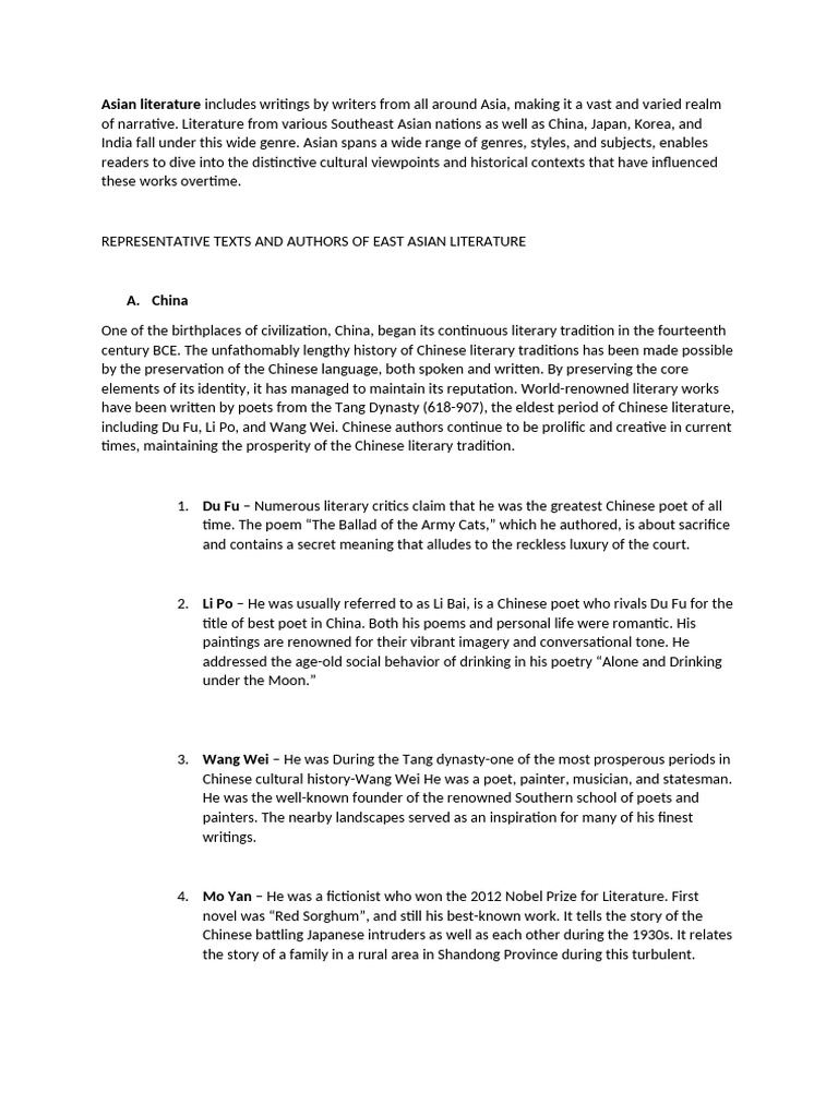 Asian Literature | PDF | Poetry | Chinese Poetry