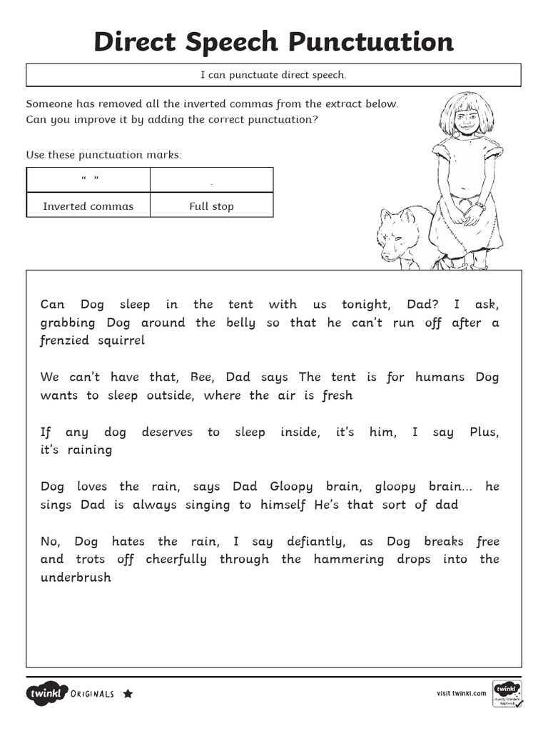 Direct Speech Punctuation | PDF | Punctuation | Language Mechanics