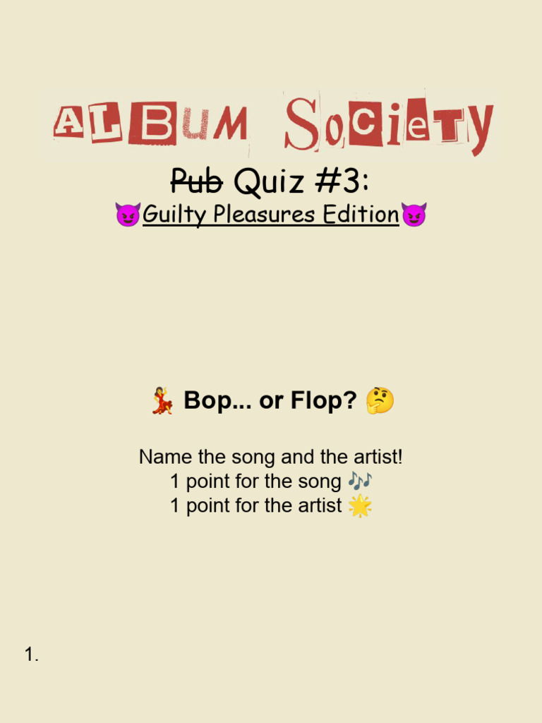 Album Society Quiz Session 4 | PDF