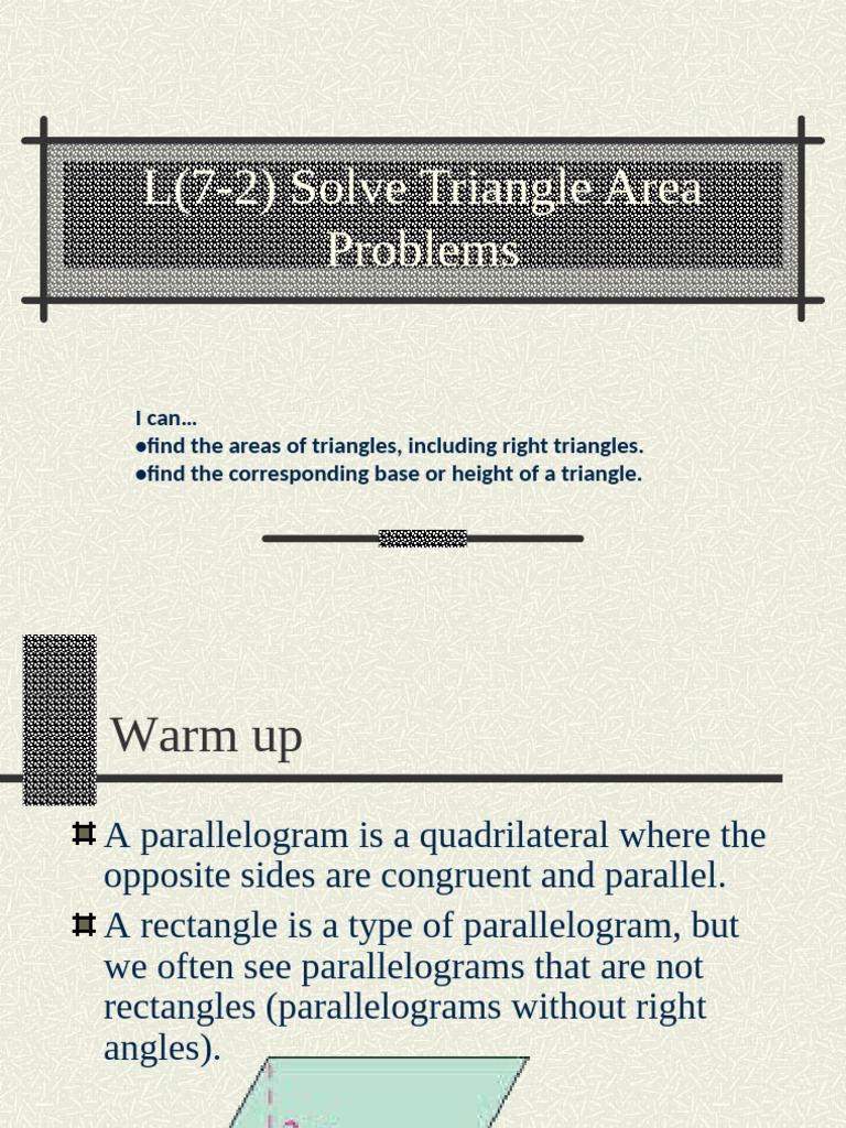 L (7 2) +Solve+Triangle+Area+Problems | PDF | Rectangle | Area