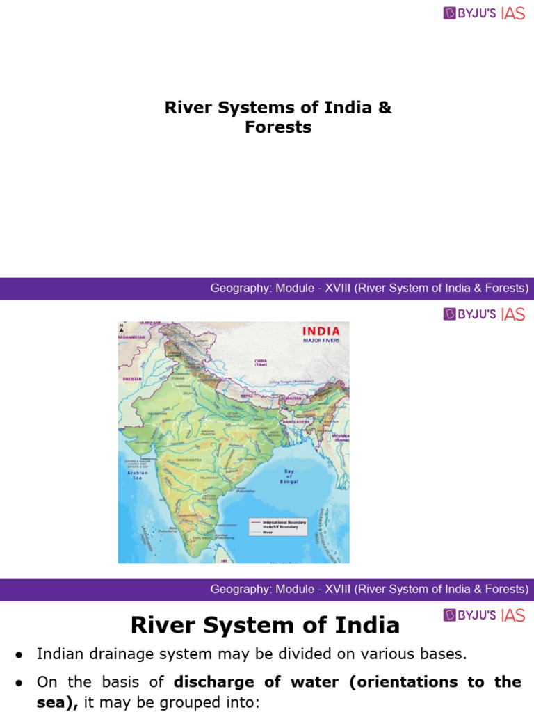 River Systems of India & Forests | PDF | Hydrology | Geomorphology