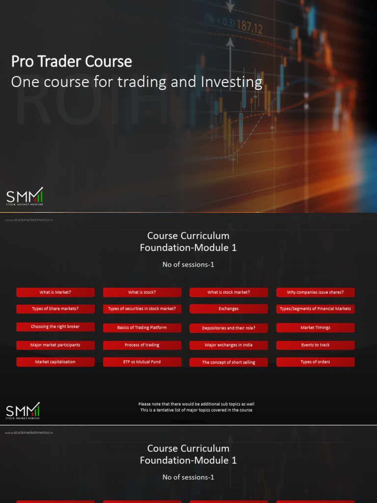 April 24 Pro Trader Course Brochure | PDF | Day Trading | Stocks