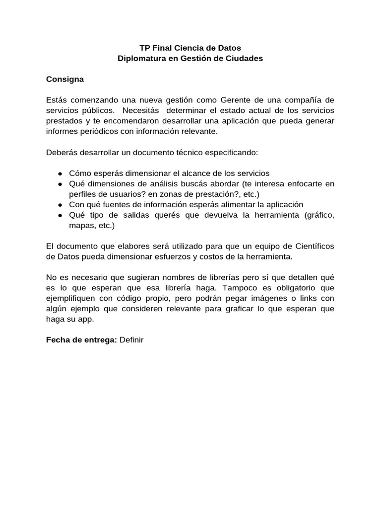 Consigna TP Final | PDF