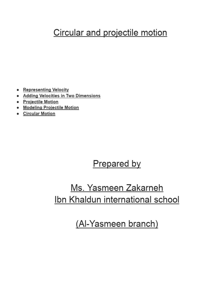 Circular and Projectile Motion (2) - 1 | PDF | Acceleration | Velocity