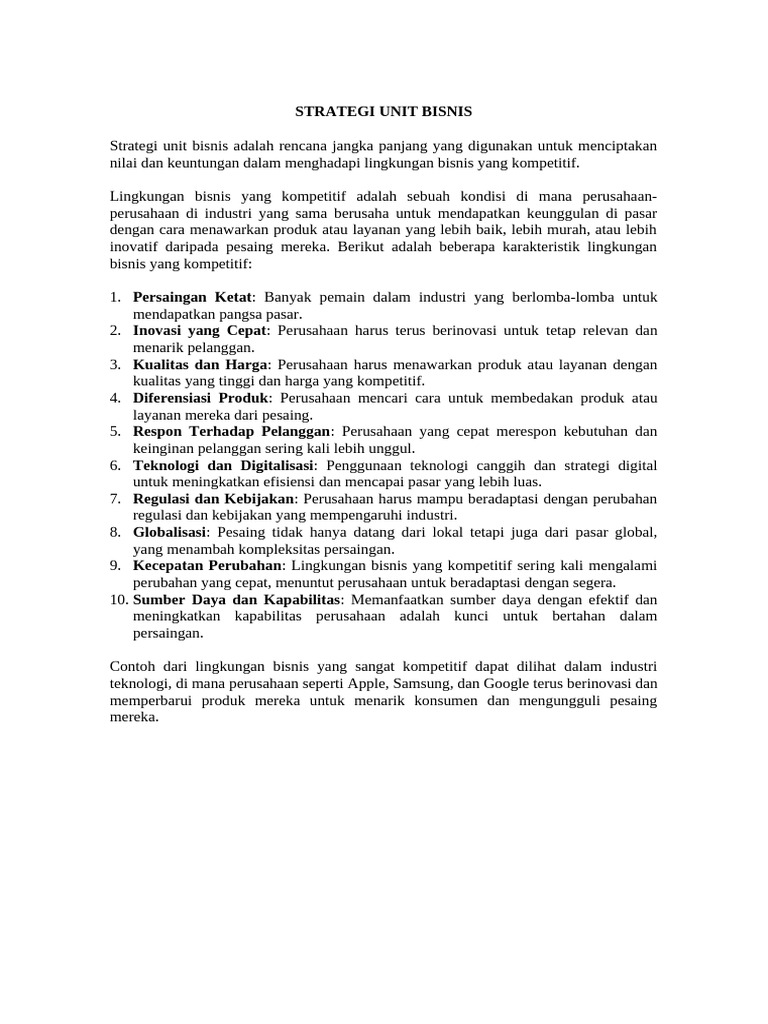 Strategi Unit Bisnis | PDF