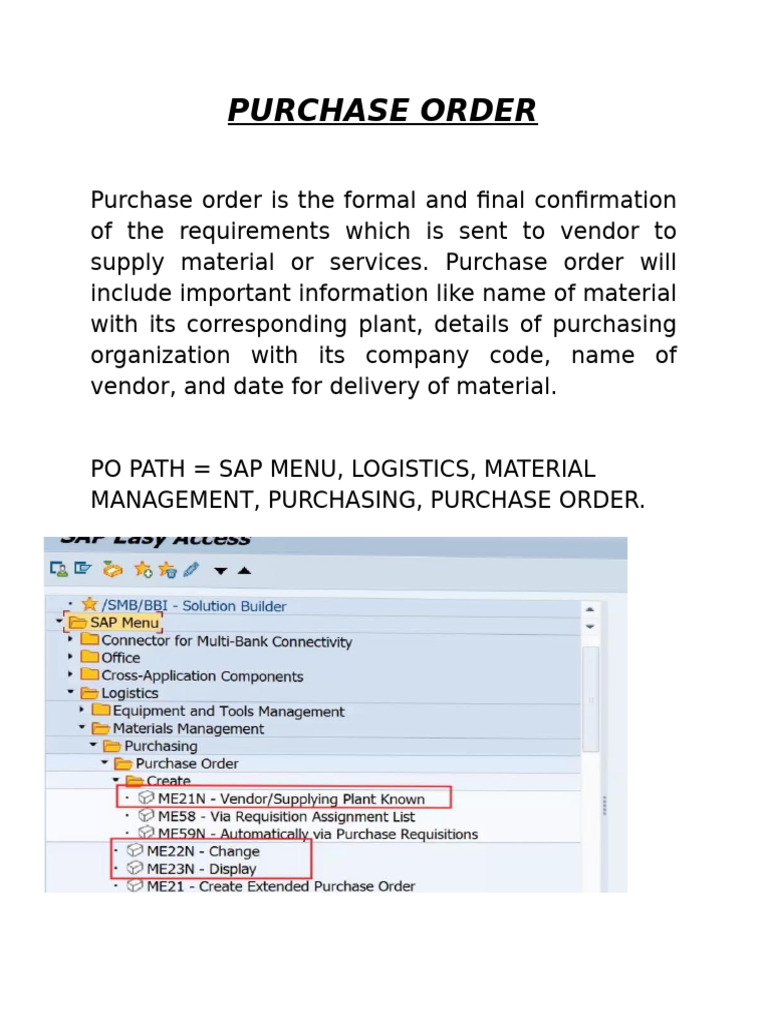 Purchase Order Creation Guide | PDF | Invoice | Computing