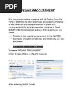 Pipeline Procurement Step by Step Process in SAP MM | PDF