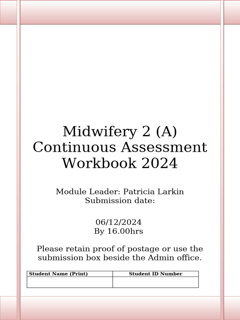 Workbook 2024 Midwifery2 | PDF | Childbirth | Midwifery