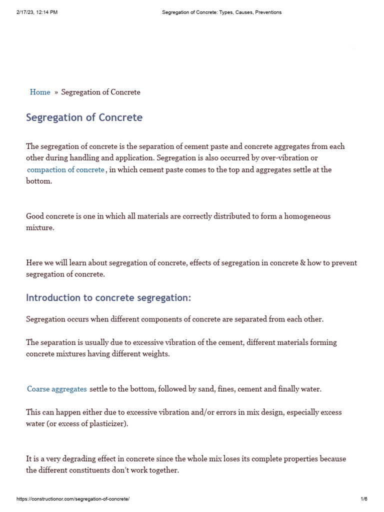 Concrete Segregation Insights | PDF | Concrete | Construction Aggregate