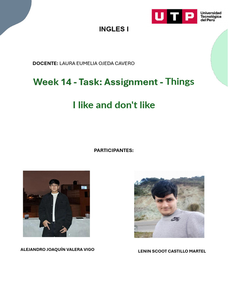 Pc1 Ingles I - Alejandro y Lenin | PDF