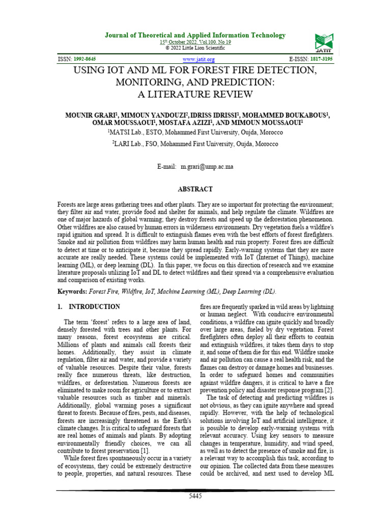 Forest Fire Prediction | PDF | Wireless Sensor Network | Artificial ...