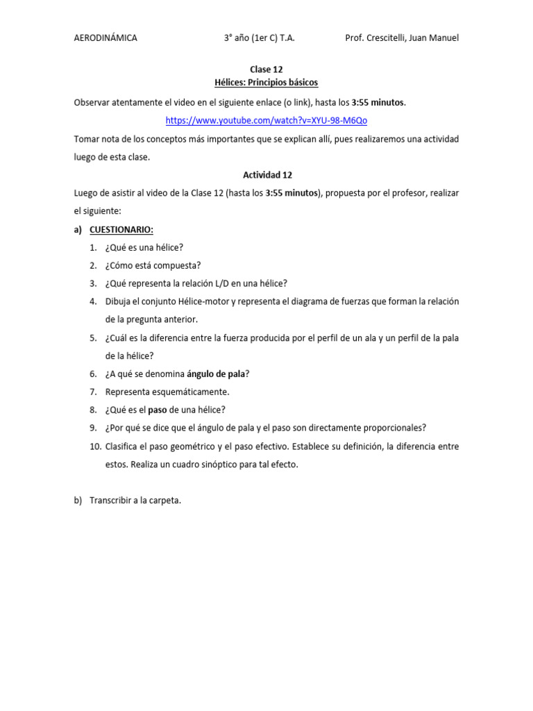 Clase 12 y Actividad 12 | PDF