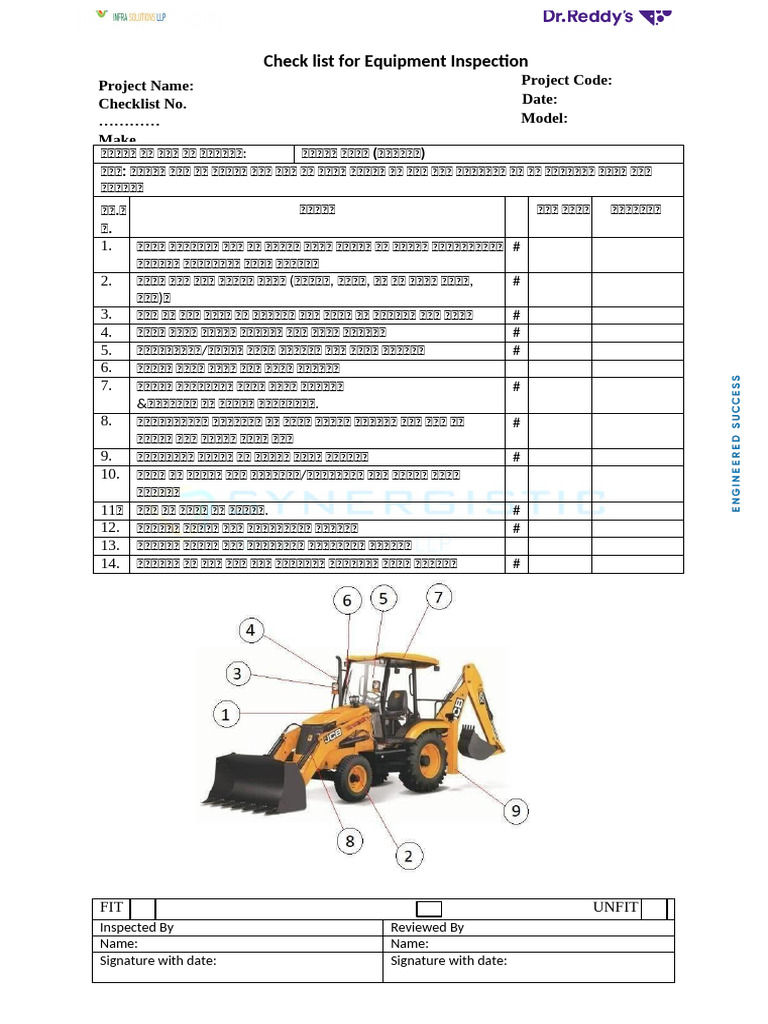 Checklists For All Equipments | PDF