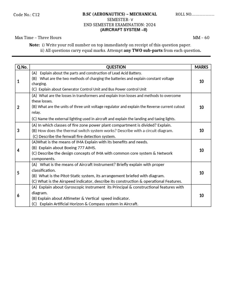 Aircraft System-Ii Mech | PDF | Electricity | Electrical Engineering