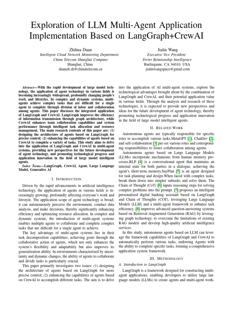 Exploration of LLM Multi-Agent Application Implementation Based On LangGraph+CrewAI.18241v1 ...