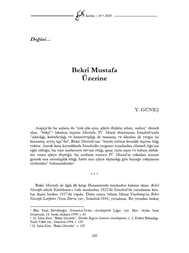 17 - Bekri Mustafa Uzerine | PDF