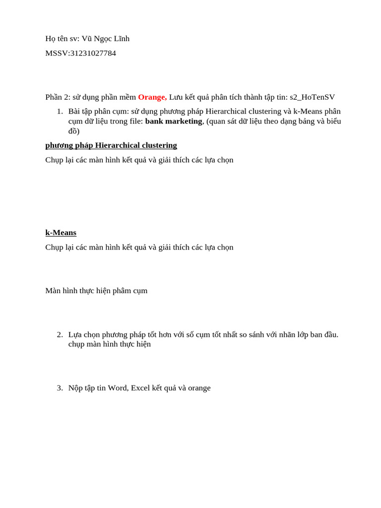 KHDL bài tập | PDF