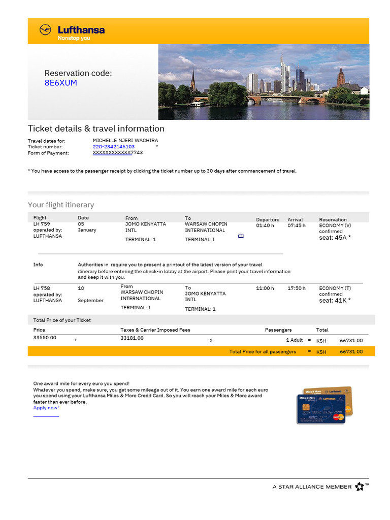 Flight Ticket PDF | PDF