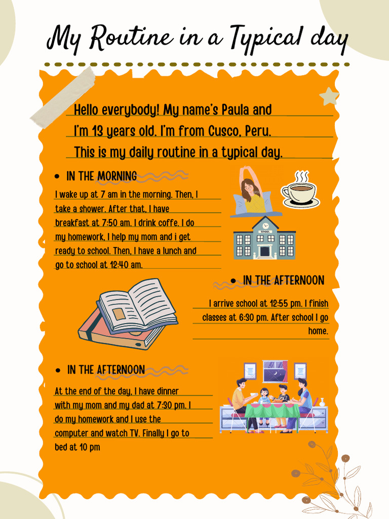 Daily Routine A4 Document | PDF