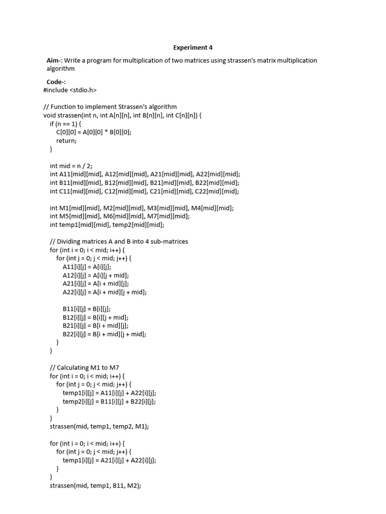 Experiment 4 DAA | PDF | Theoretical Computer Science | Algorithms And Data Structures
