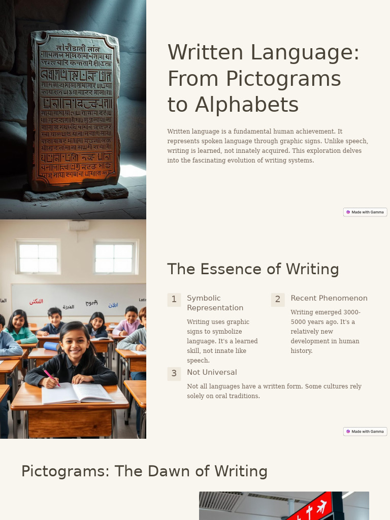 Written Language From Pictograms To Alphabets | PDF | Alphabet | Syllable