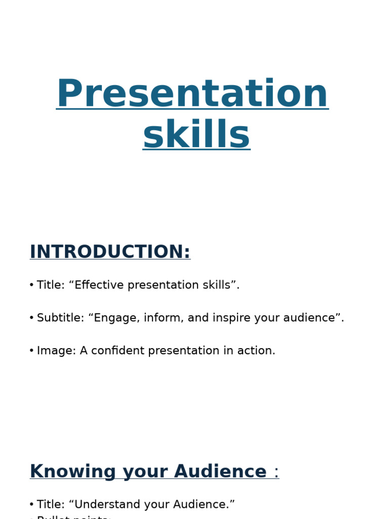Presentation Skills | PDF