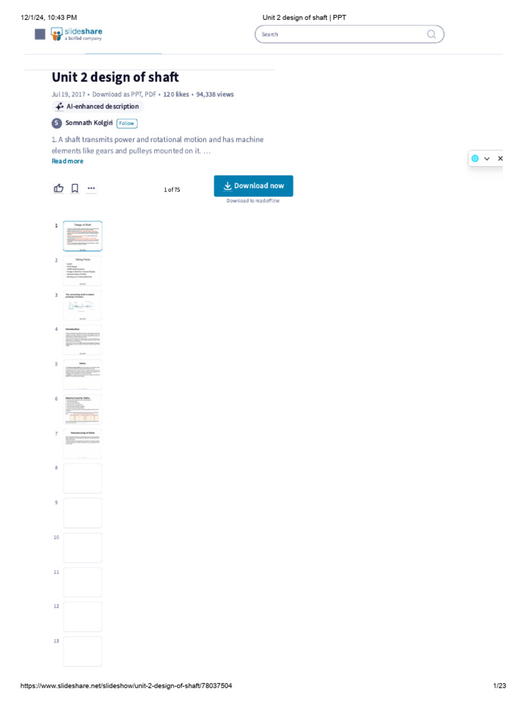 Unit 2 Design of Shaft | PDF | Stress (Mechanics) | Torque