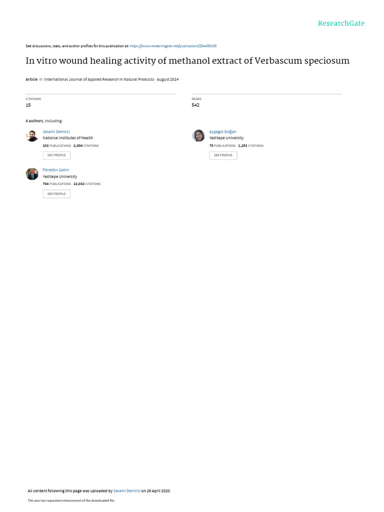 Verb A Scum Invitro Wound Healing | PDF | Reverse Transcription ...