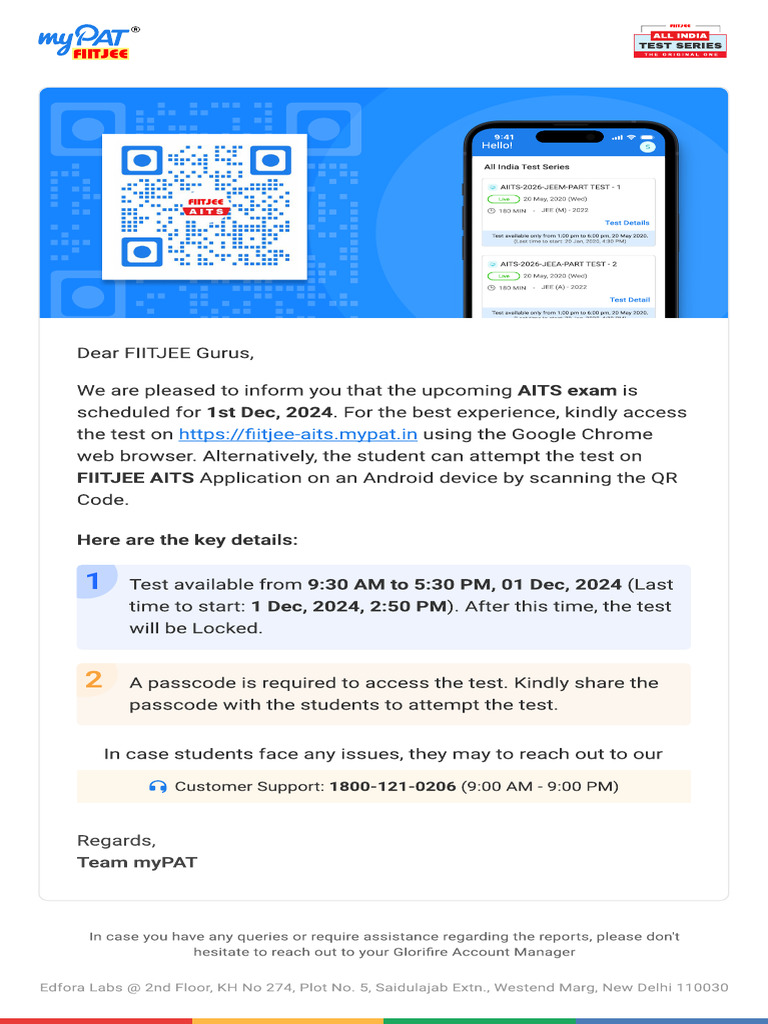 Mypat Fiitjee Aits Class 12 | PDF