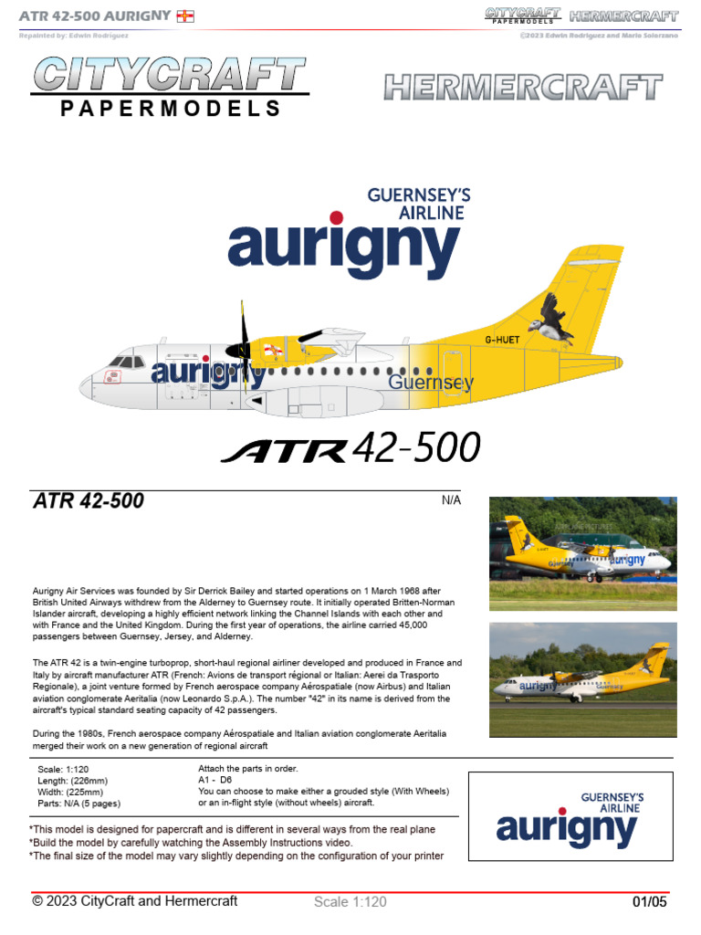 Atr 42-500 Aurigny 120 | PDF | Aviation | Transport Companies
