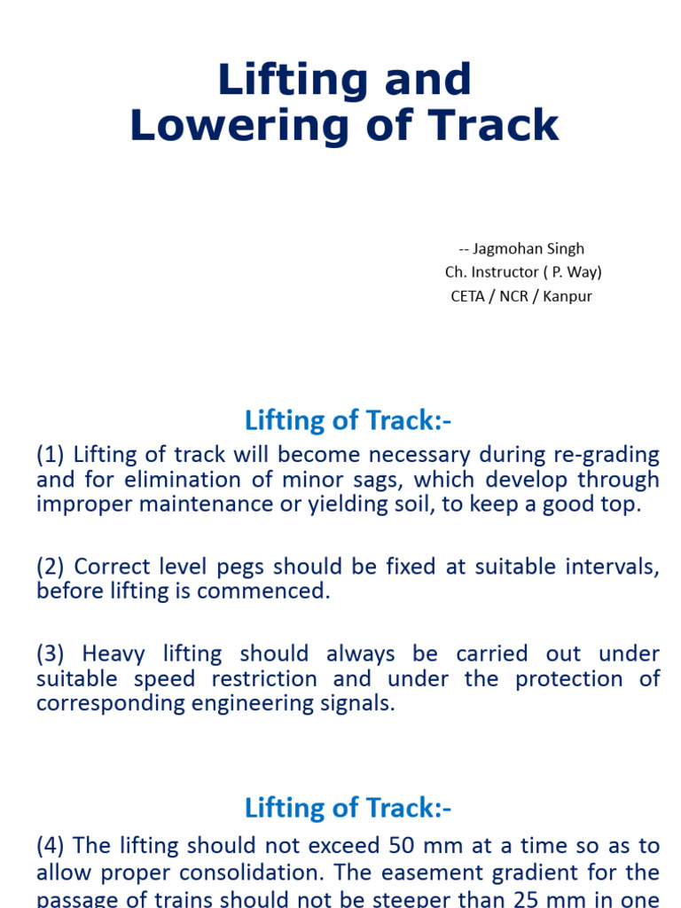 2.14 - Lifting and Lowering of Track | PDF | Rail Transport | Transport