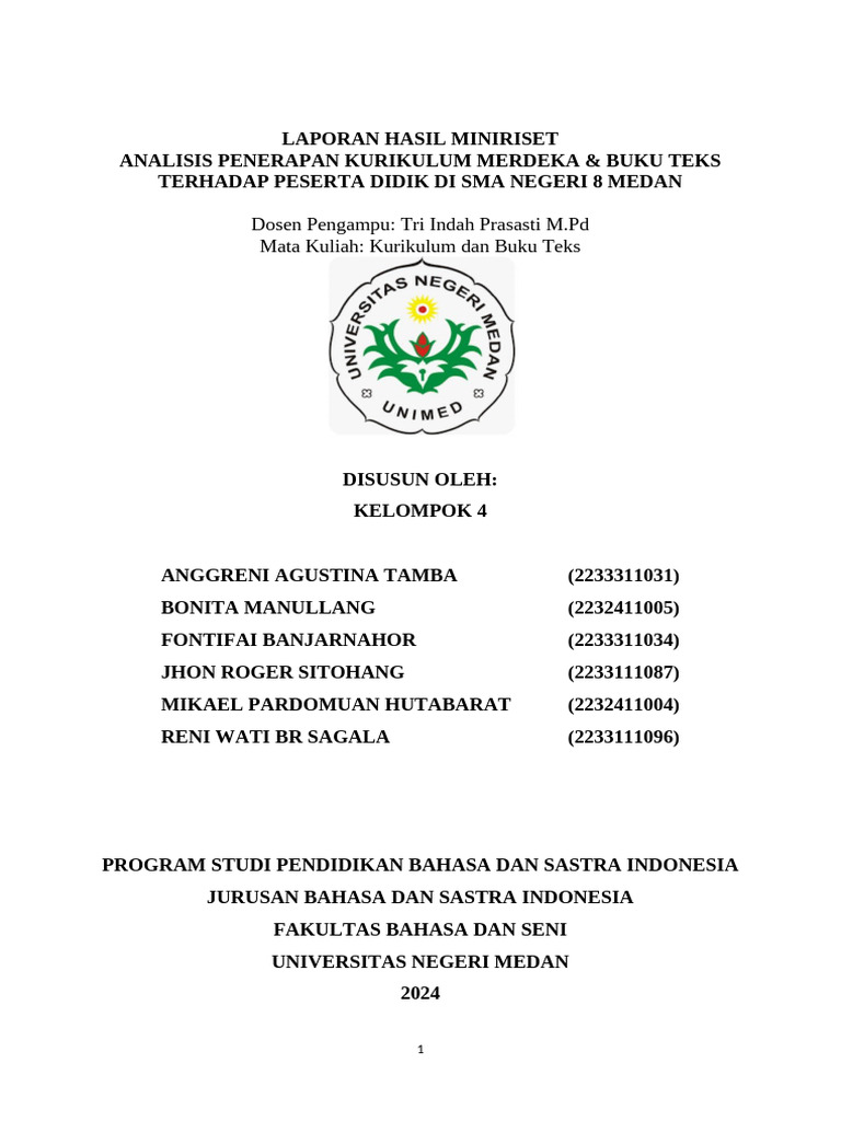 LAPORAN HASIL MINIRISET Kelompok 5 | PDF