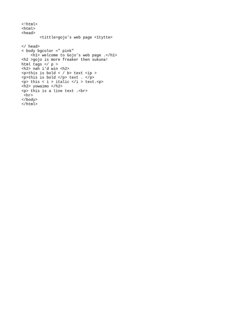 Gojo's Reference Sheet Overview | PDF