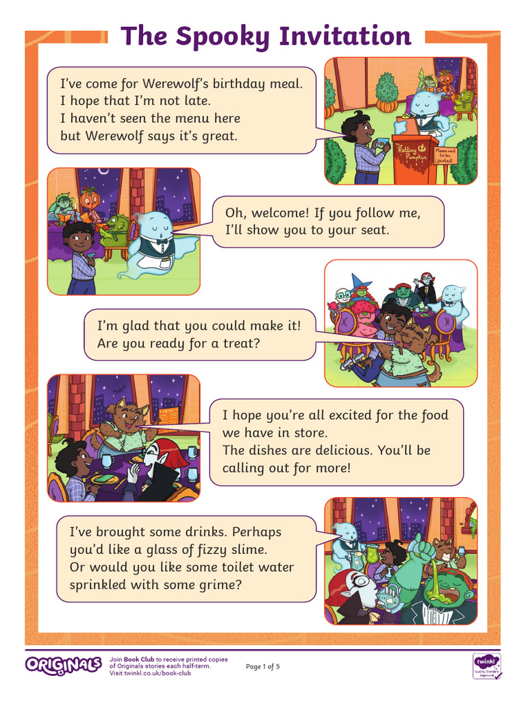 T e 1725640281 Year 1 The Spooky Invitation Differentiated Reading ...