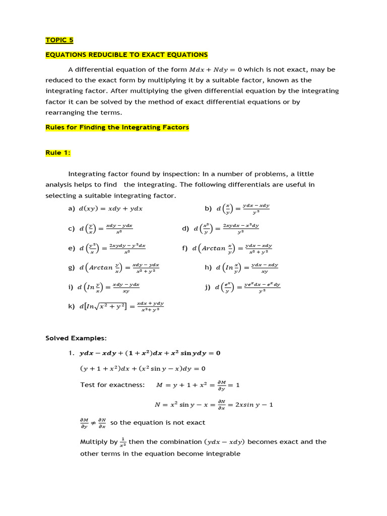 Topic 5 | PDF | Mathematical Physics | Mathematical Concepts