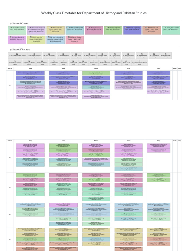 Timetable Fall 24 (Final) | PDF | Pakistan | Pakistan Movement