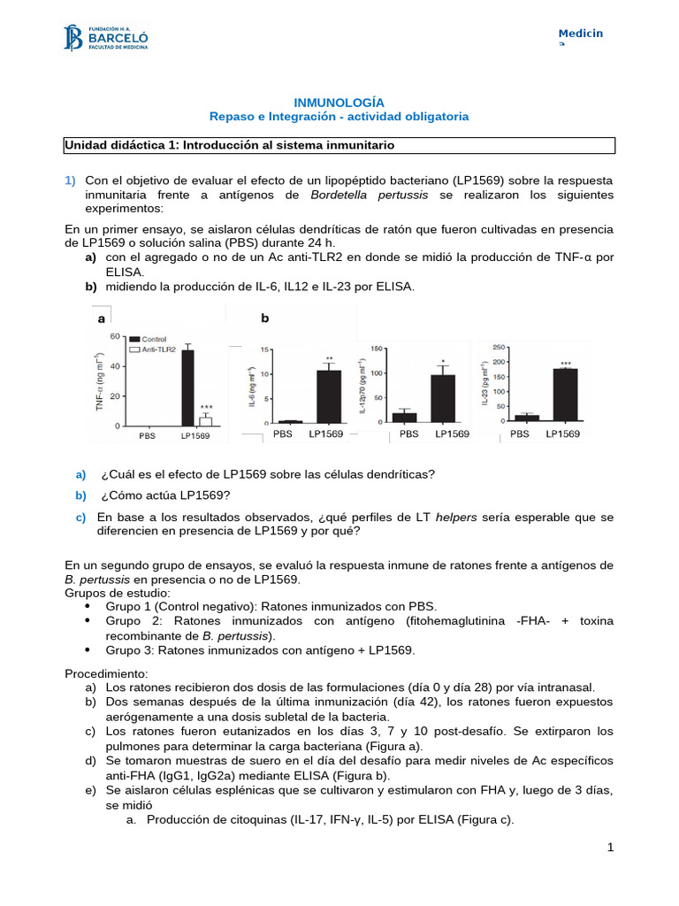 Repaso e IntegraciÃ N UD1 (Tarea Obligatoria) 2024 | PDF | Sistema inmune | Citocina