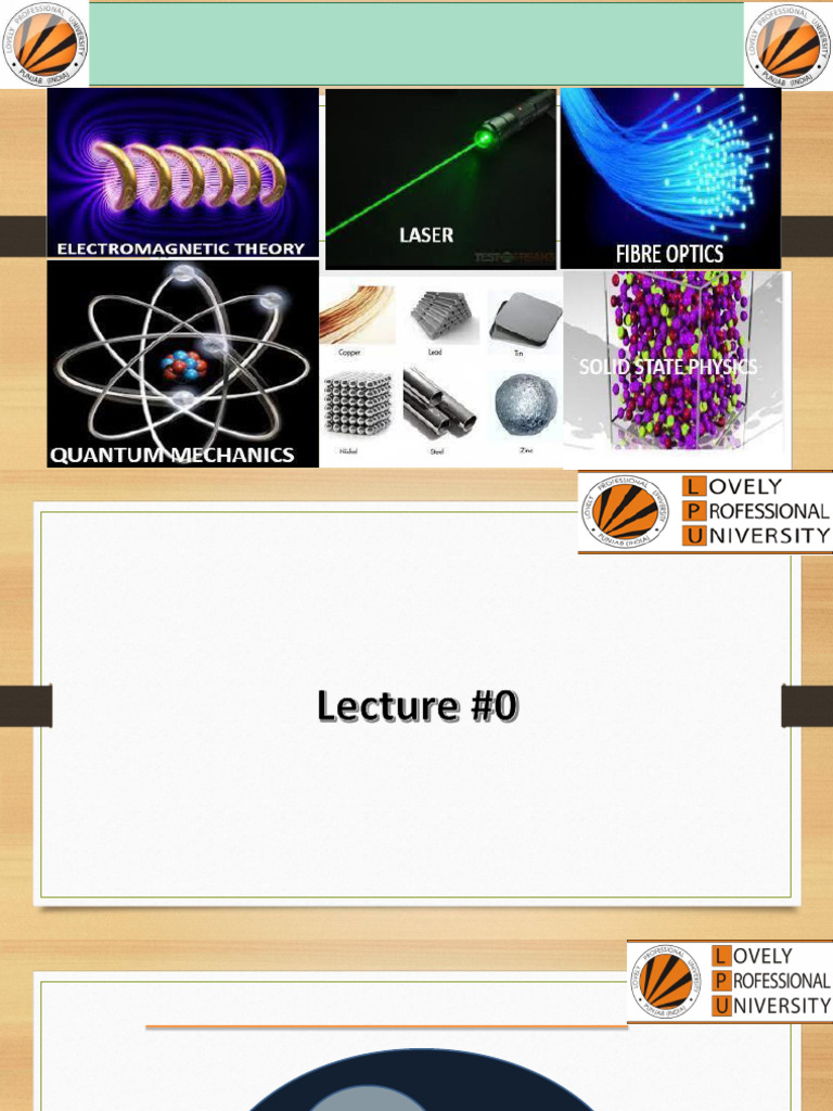 Phy109 Zero Lecture August 2023 | PDF | Laser | Light