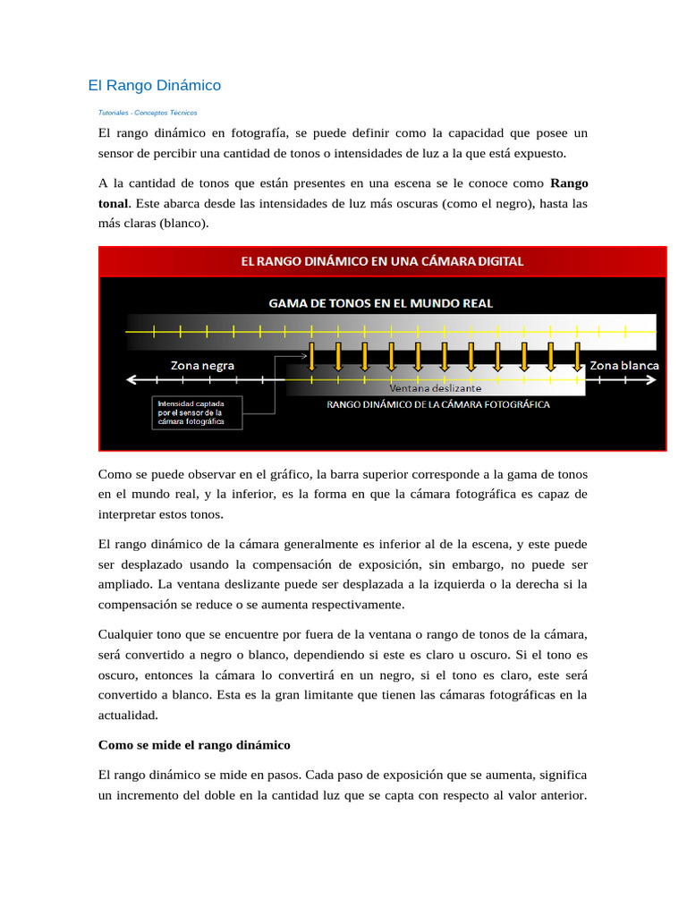 10 - El Rango Dinámico | PDF | Cámara | Exposición (fotografía)