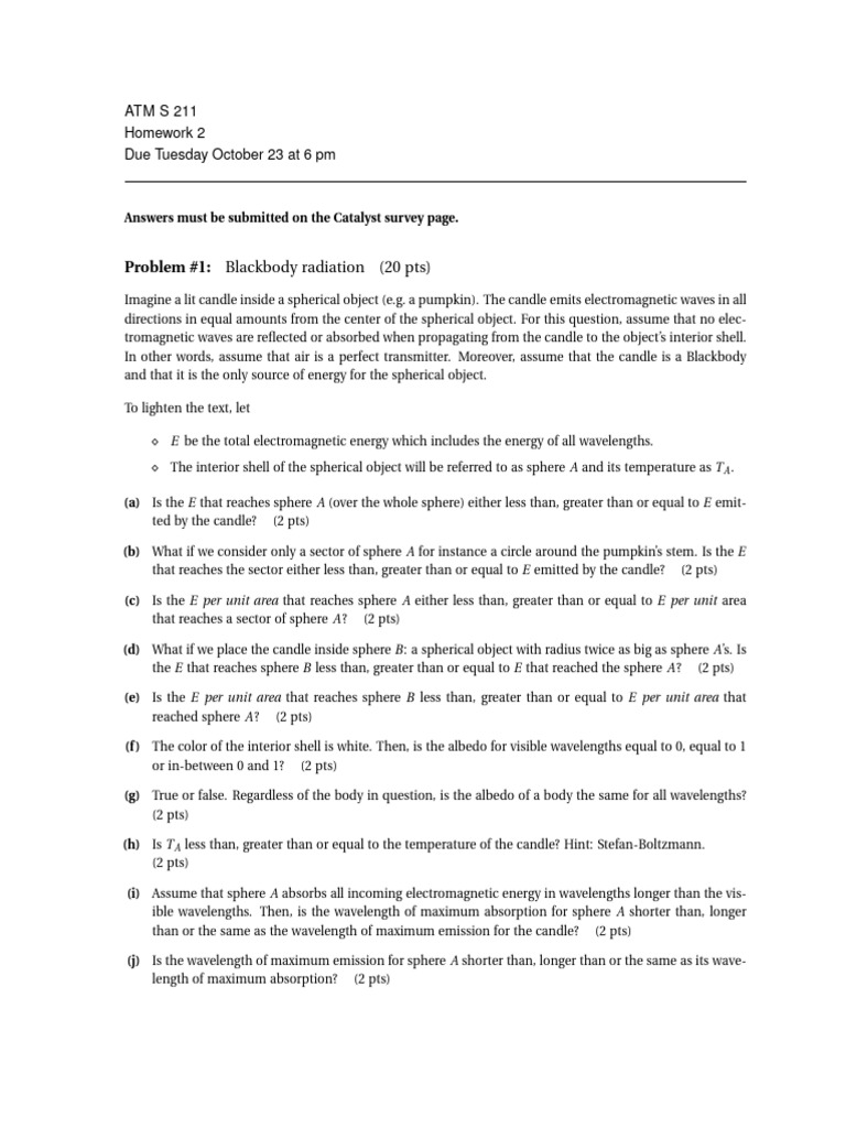 Atms 211 HW 2 | PDF | Applied And Interdisciplinary Physics | Transport ...