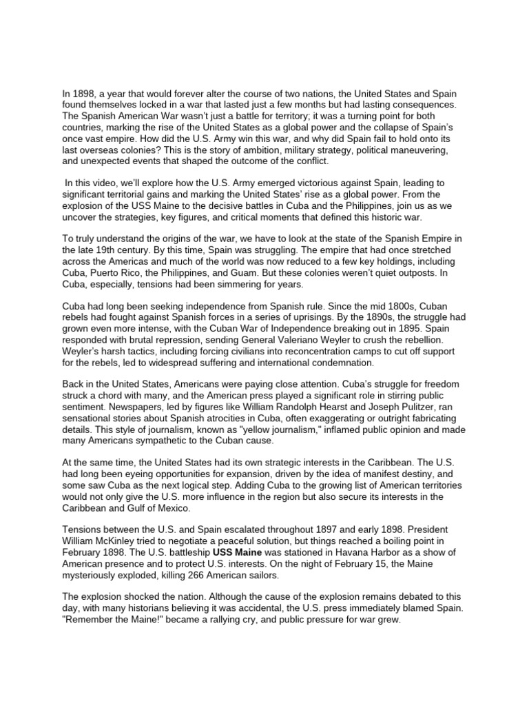 Jerynsmith How The US Army Won The Spanish-American War | PDF | Spanish ...