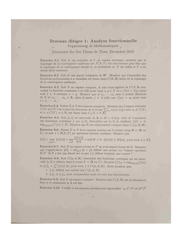 TD1 Analyse Fonctionnelle | PDF