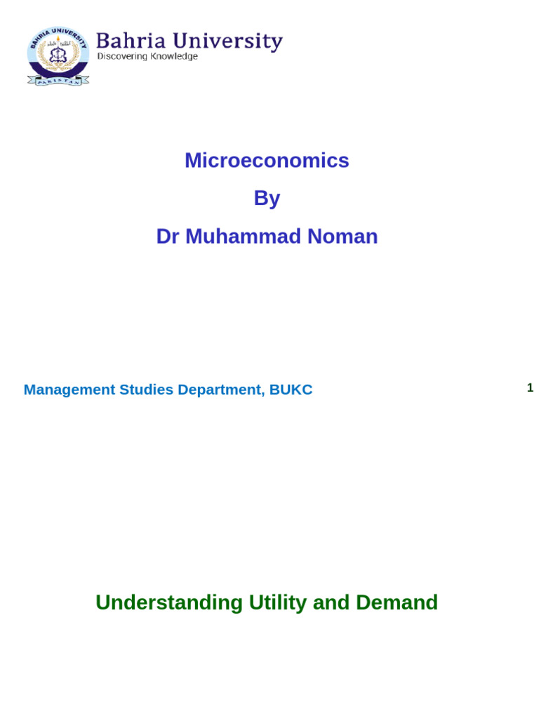 Understanding Utility and Demand in Economics | PDF | Utility | Demand