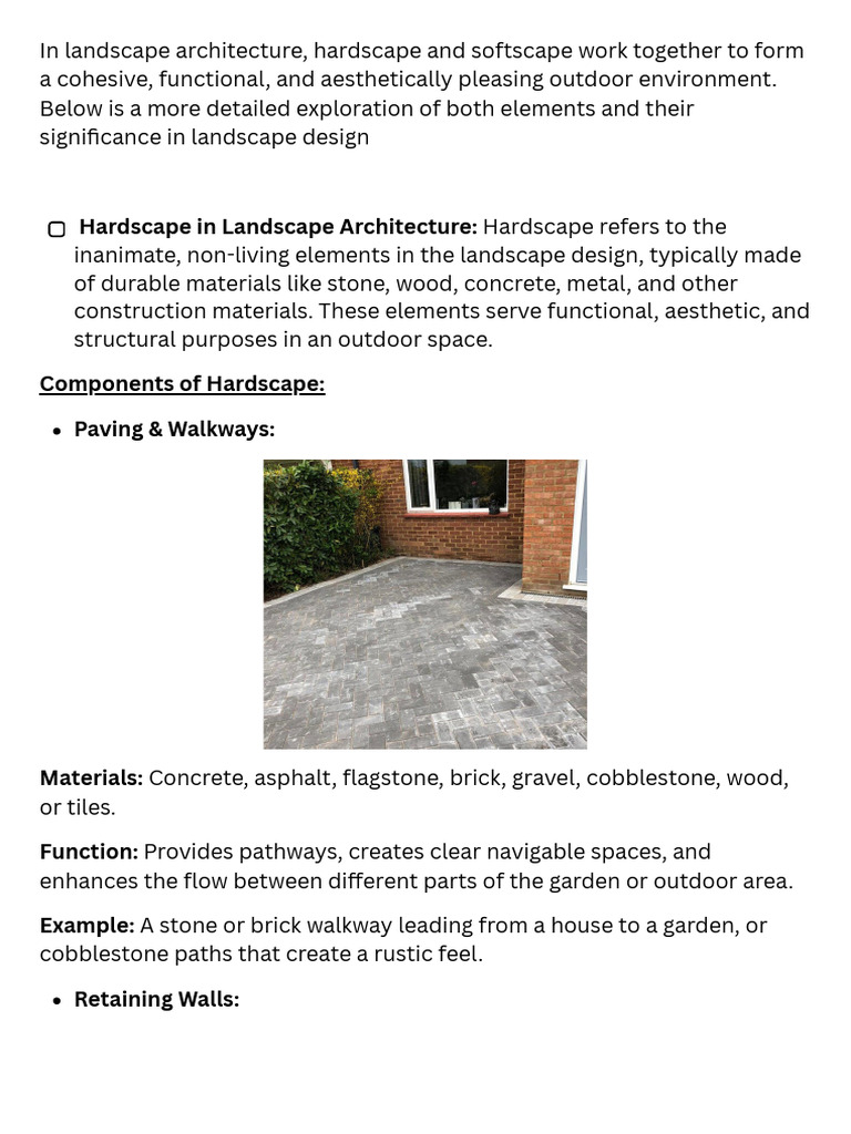 In Landscape Architecture, Hardscape and Softscape Work Together To ...