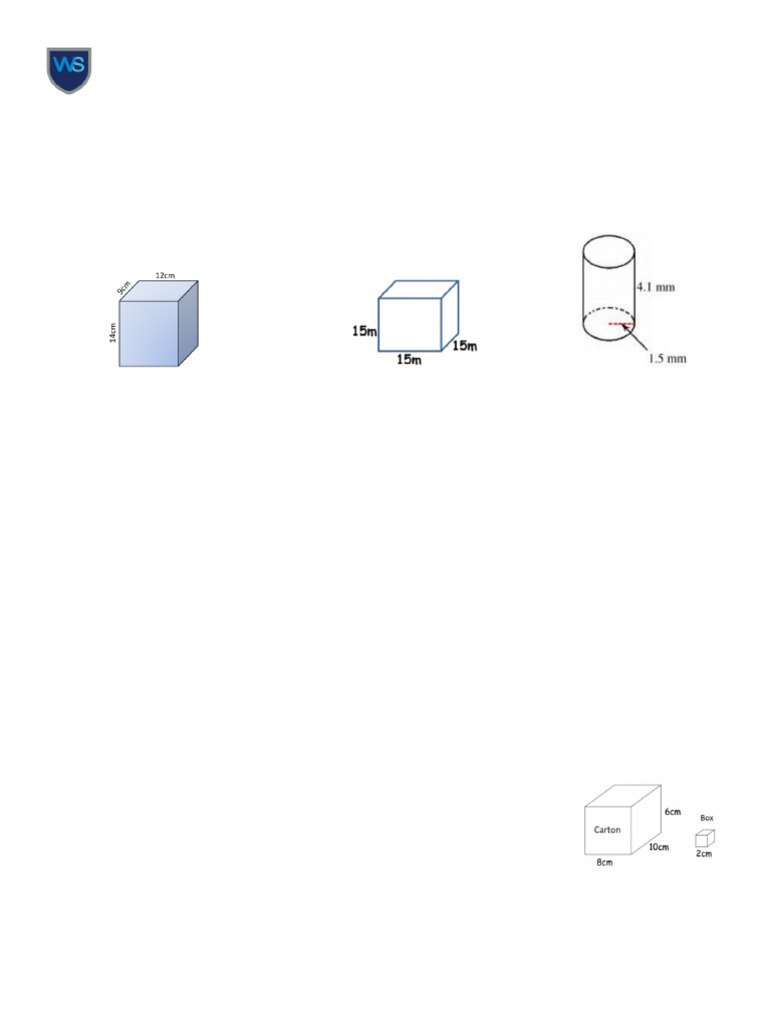 Year 9 Mensuration: Volume & Surface Area | PDF