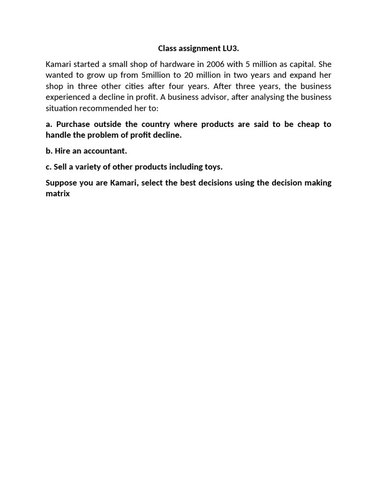 Assignment LU3 | PDF